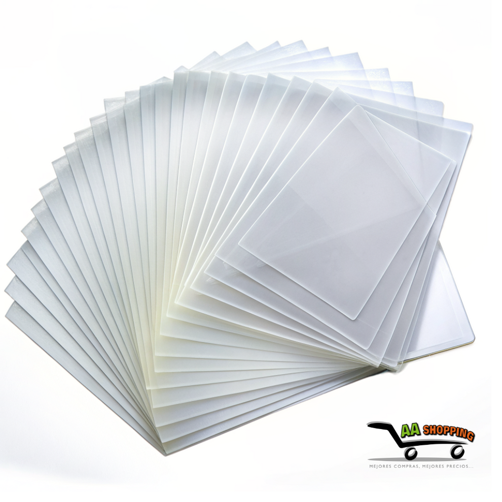 100 Micas de PVC OFICIO de 200 micrones para ANILLADO TRANSPARENTE ...